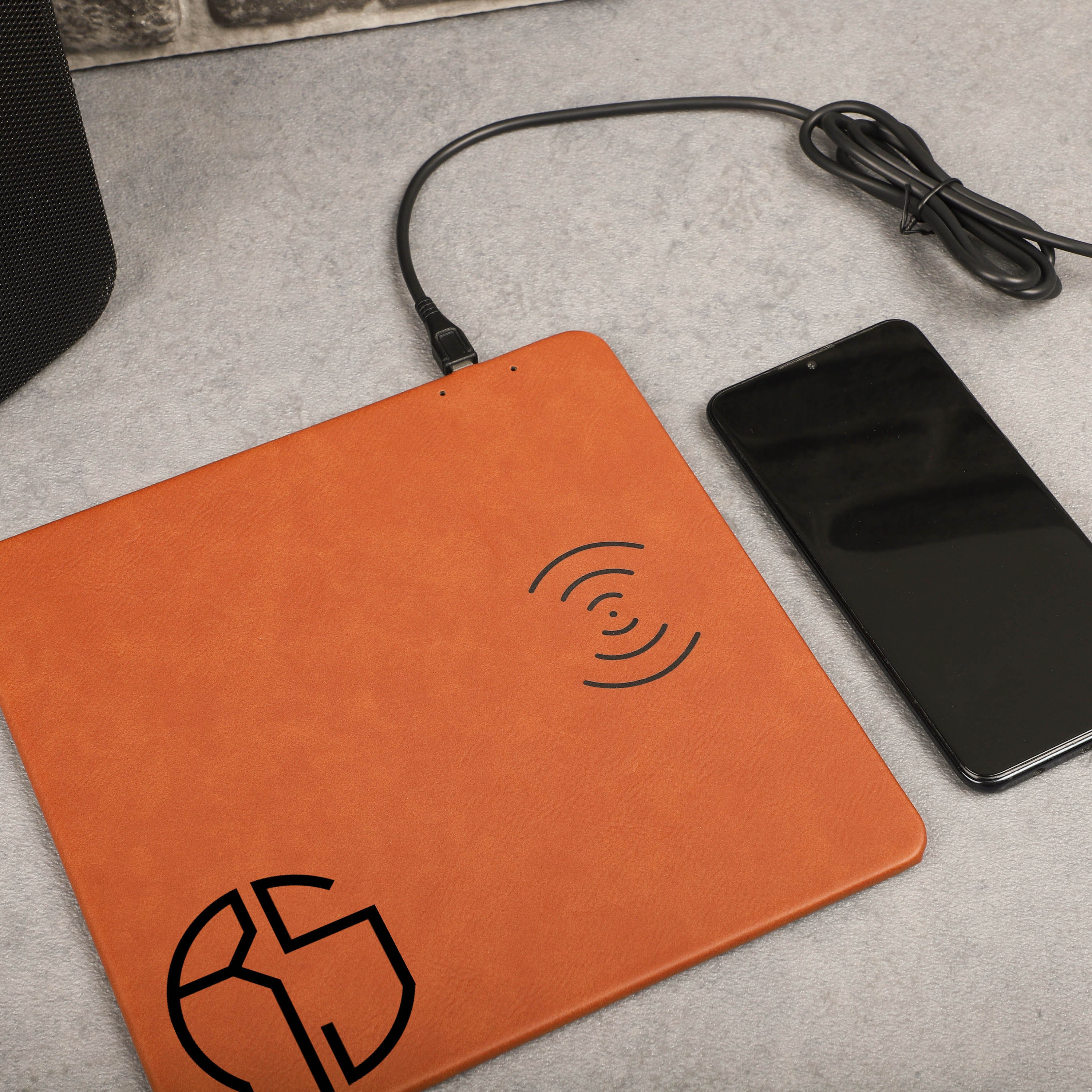 Custom Charging Mat, Personalized Wireless Charger Pad, Leather Mouse ...