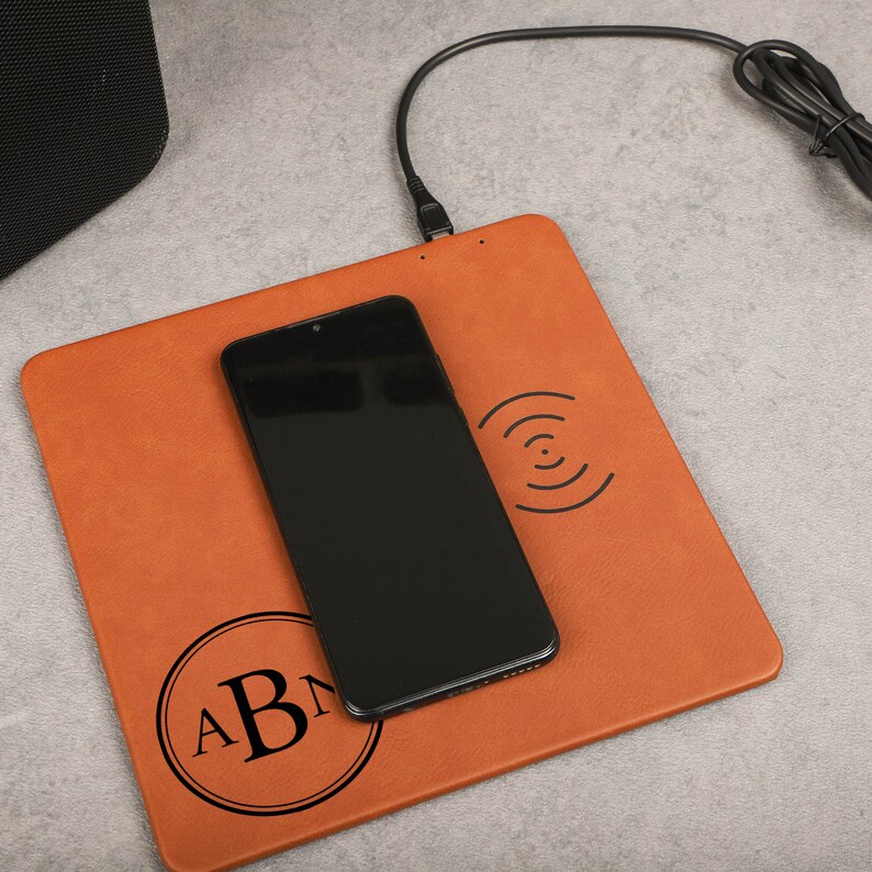 Custom Charging Mat, Personalized Wireless Charger Pad, Leather Mouse ...