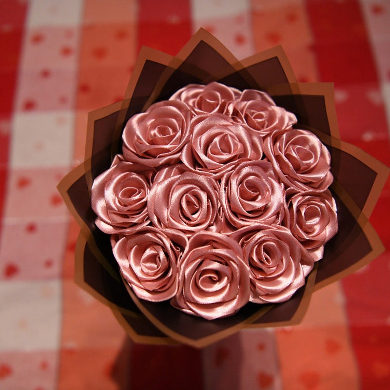 Ribbon Rose Bouquet - Etsy