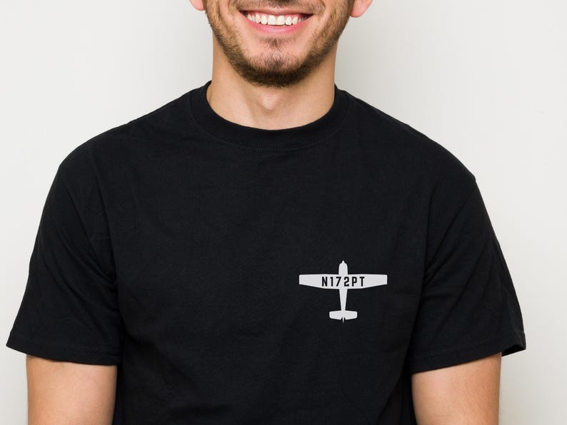 Personalized Airplane Tail Number T-shirt Aircraft Registration Tee ...