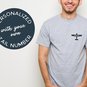 Personalized Airplane Tail Number T-shirt Aircraft Registration Tee ...