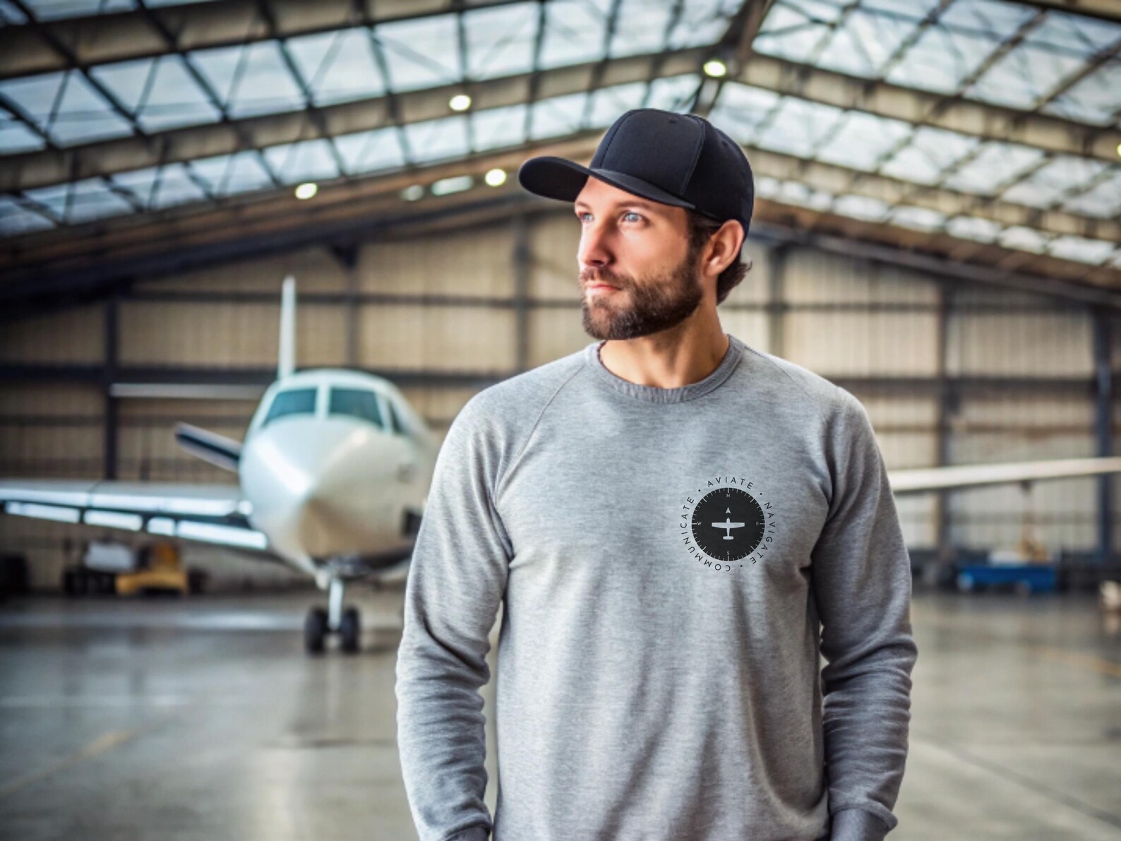 Aviator Sweatshirt Gift for Pilot Aviate Navigate Communicate Heading ...