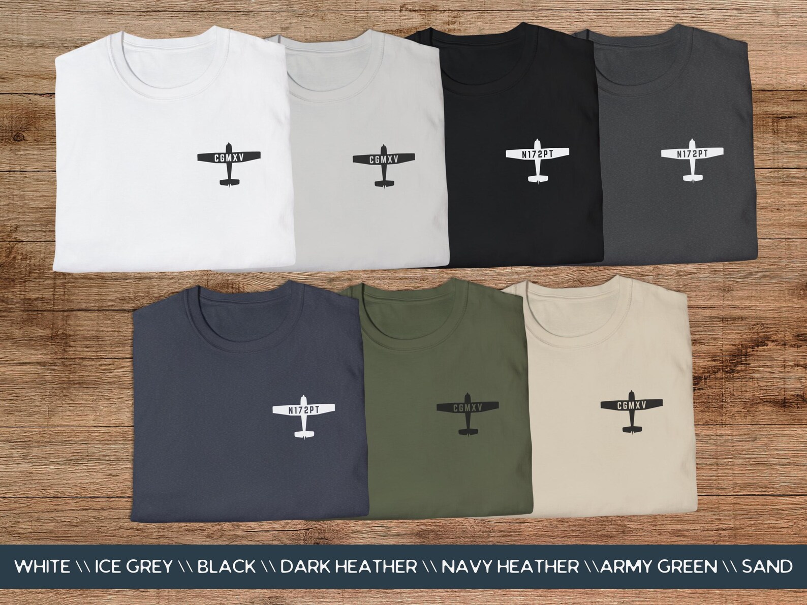 Personalized Airplane Tail Number T-shirt Aircraft Registration Tee ...