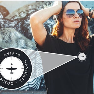 Modern Aviator T Shirt Gift for Pilot Aviate, Navigate Communicate ...