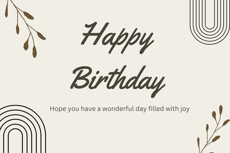 Happy Birthday Beige PNG File - Etsy