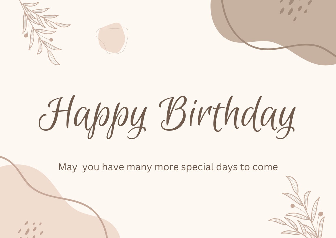 Happy Birthday Beige PNG File - Etsy