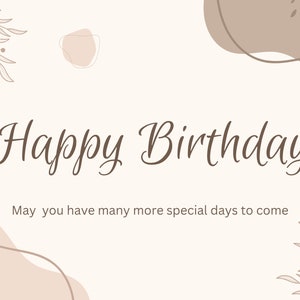 Happy Birthday Beige PNG File - Etsy