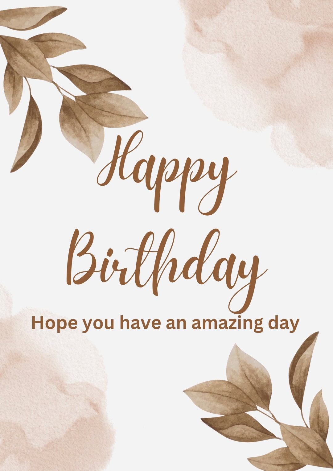 Happy Birthday Beige PNG File - Etsy