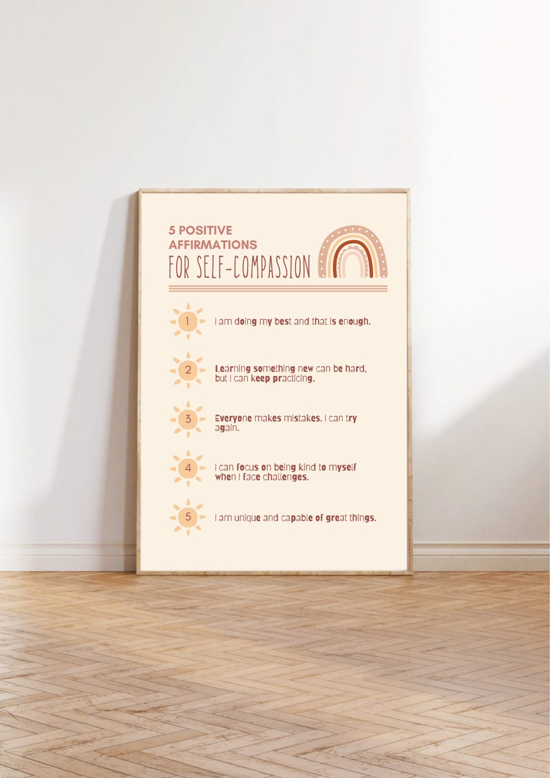 Poster - Affirmations for Self-compassion - Immediate Download - Etsy