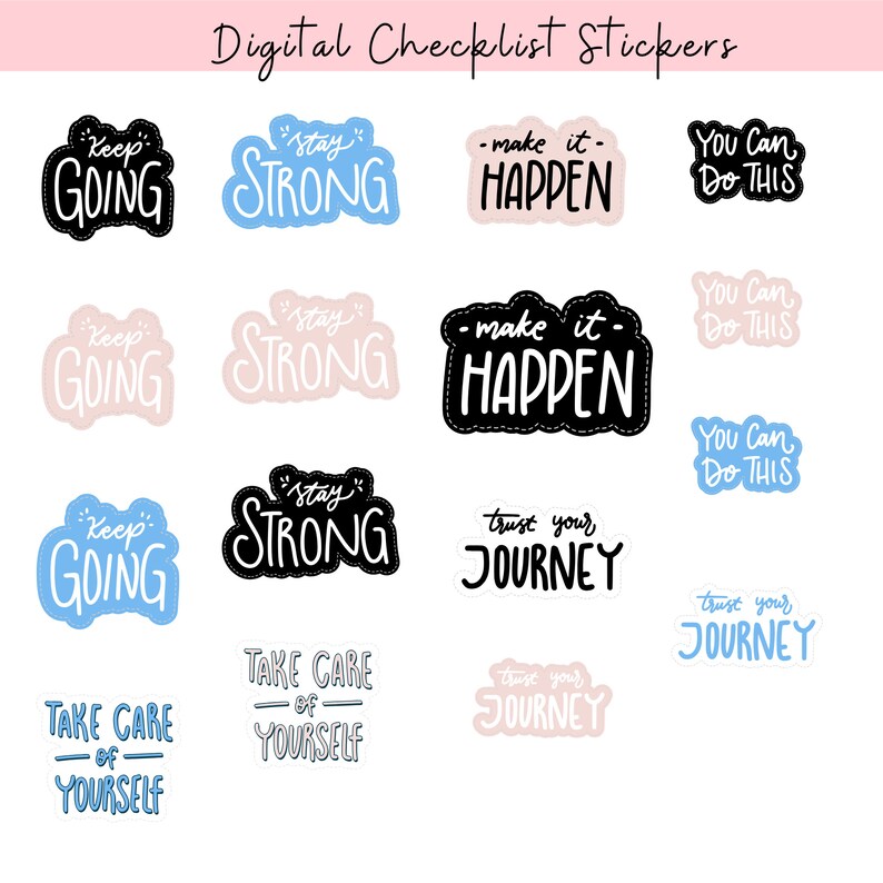 50 + Digital Checklist Stickers / Digital Stickers / Instant Download ...