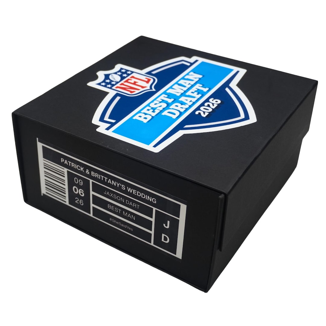 Best Personalized Groomsman Proposal Box – Football Edition NFL| Black ...