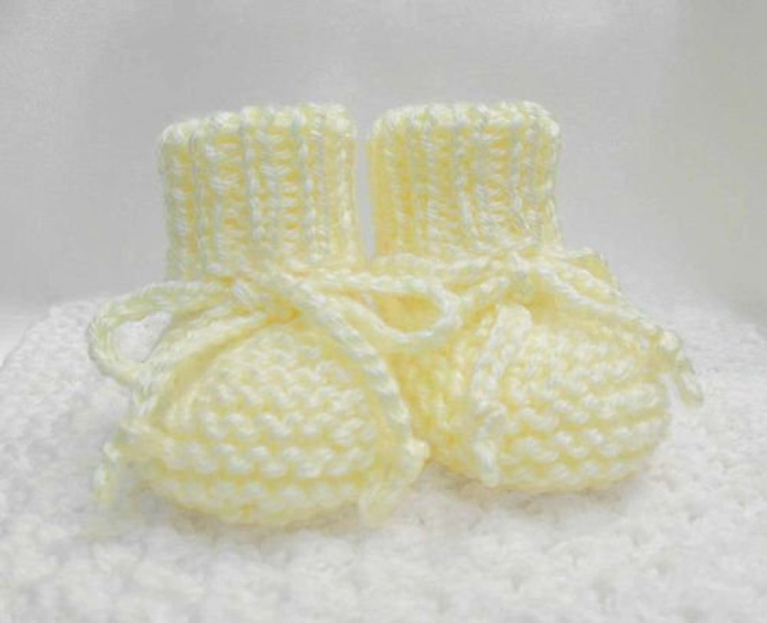 Hand Knit Yellow Baby Booties for Newborn - Etsy
