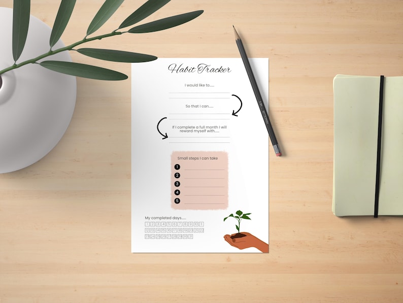 Printable Habit Tracker Template | Goal Setting | Printable PDF | Habit ...