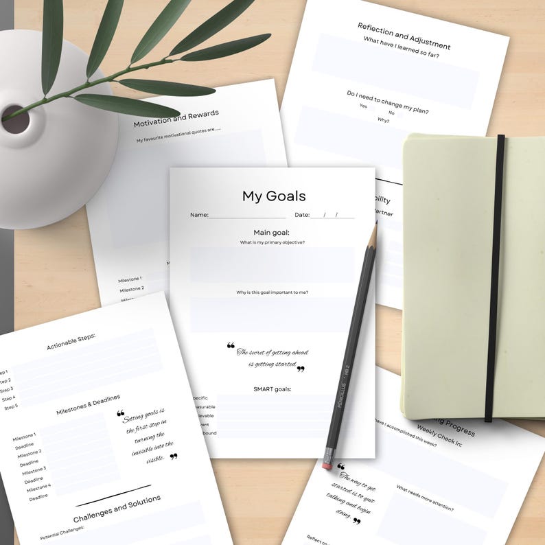 Printable Goal Setting Planner | Printable PDF | Goal Tracker ...