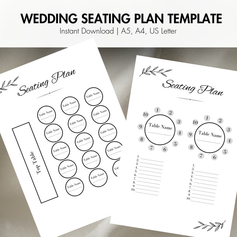 Printable Seating Plan Template | Wedding Seating Plan Template ...