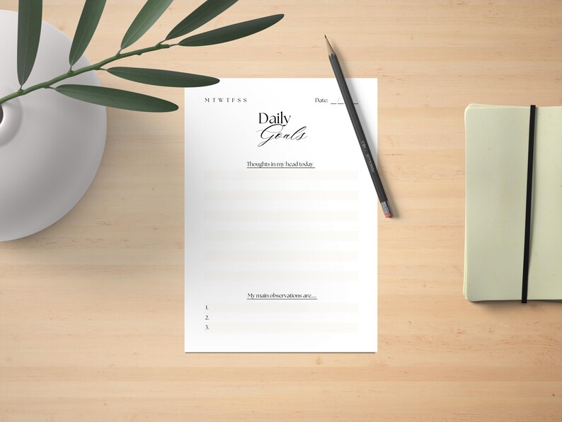 Printable Thought Reflection Template | Goal Setting | PDF | Habit ...