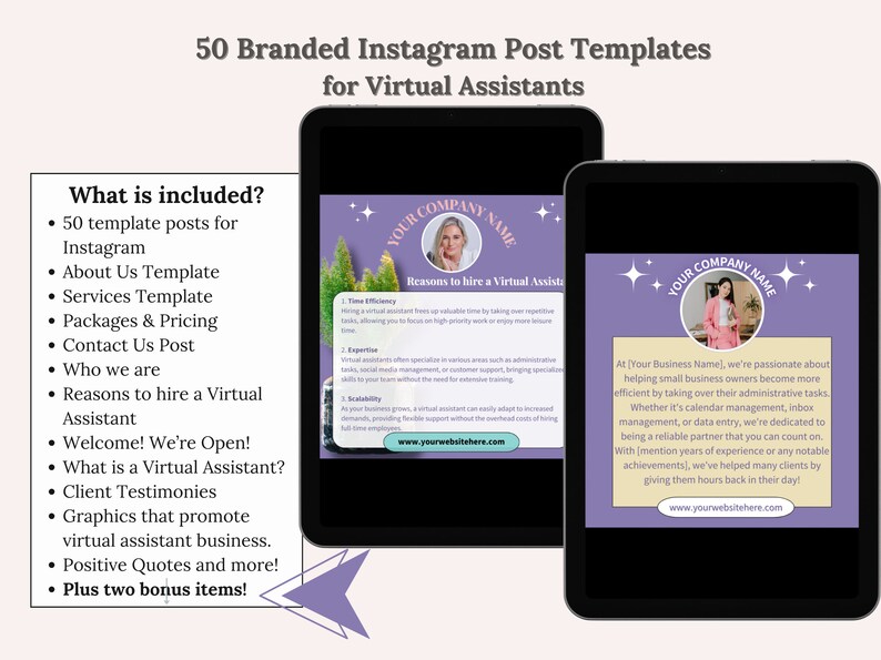 Instagram Canva Graphics Template for Virtual Assistants That Are ...