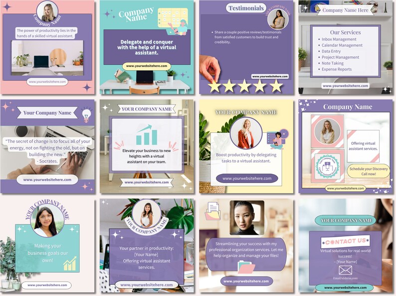 Instagram Canva Templates for Virtual Assistants: Business Launch Kit ...
