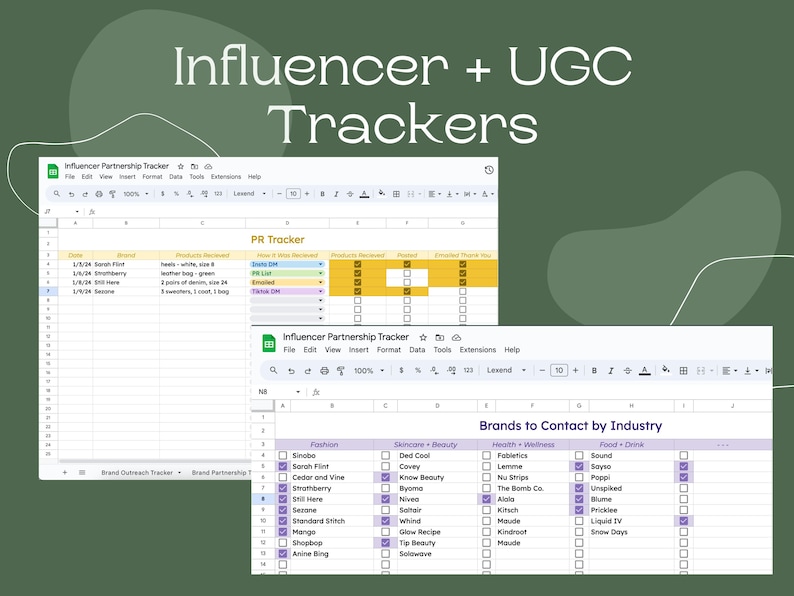 Influencer Partnership Tracker, Outreach Tracker, PR Tracker, Template ...