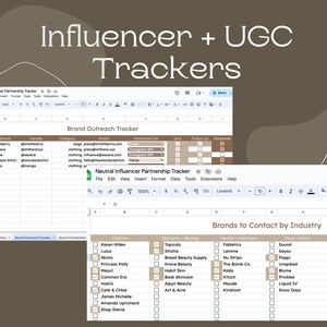 Neutral Influencer Template, Brand Outreach Tracker, User Generated ...