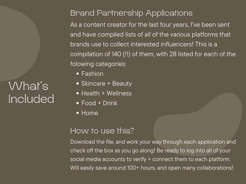 140 Influencer Brand Partnership Applications for Instagram and Tiktok ...