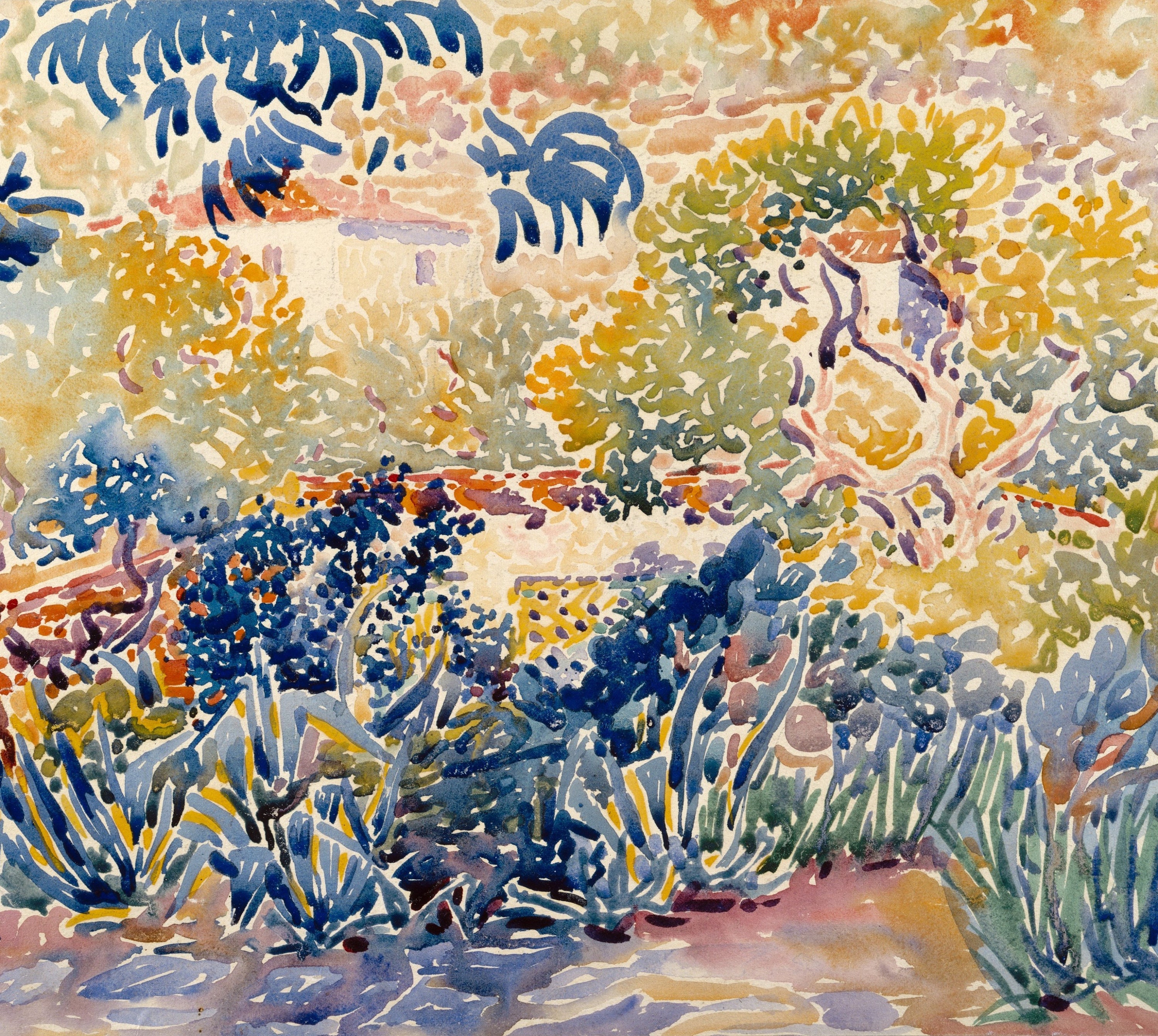 Pointillism Print | South of France Watercolor Poster | Modern ...