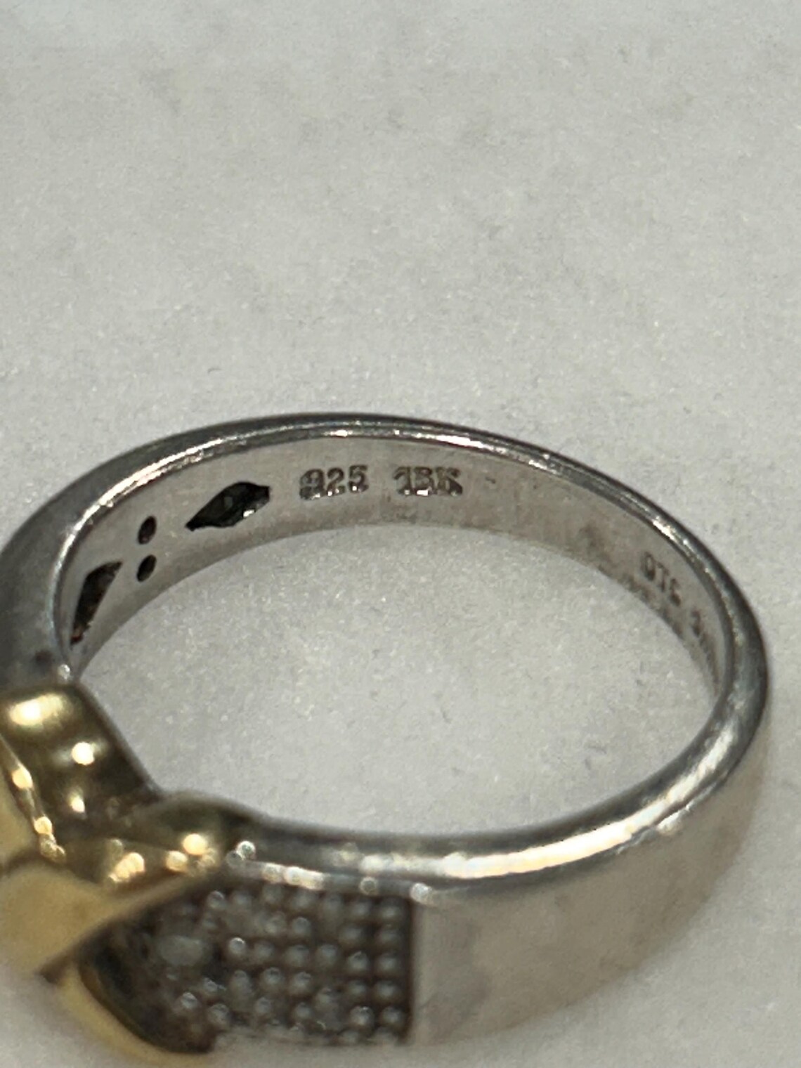 18K Gold and Sterling Silver Cross Pattern Ring Size 7 - Etsy