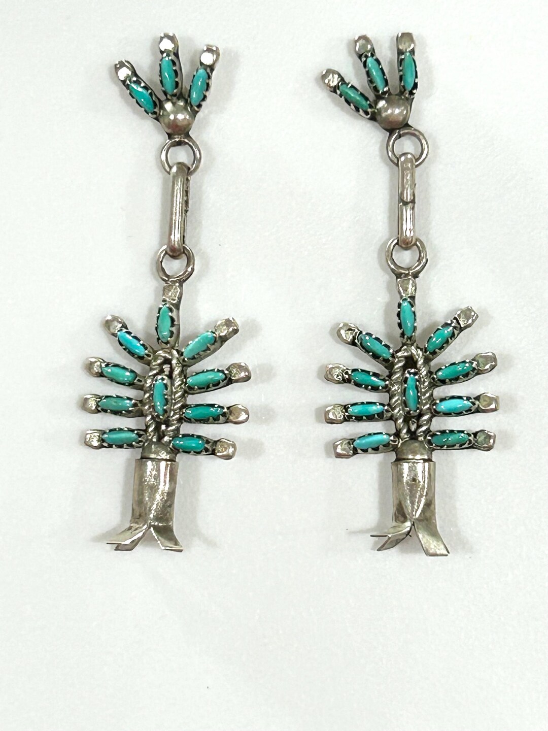 Norman & Virginia Hooee Zuni Vintage Sterling Silver Needle Point ...