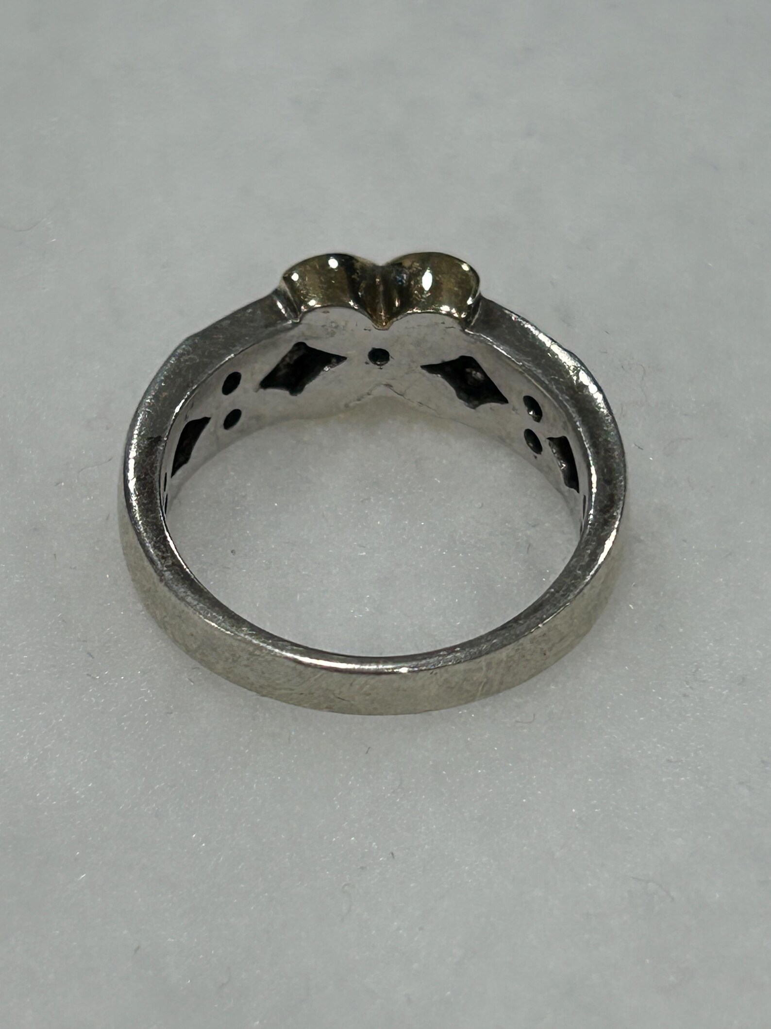 18K Gold and Sterling Silver Cross Pattern Ring Size 7 - Etsy