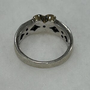 18K Gold and Sterling Silver Cross Pattern Ring Size 7 - Etsy