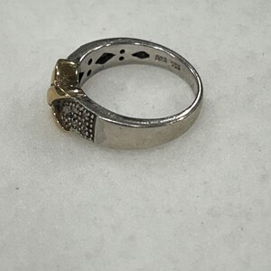 18K Gold and Sterling Silver Cross Pattern Ring Size 7 - Etsy