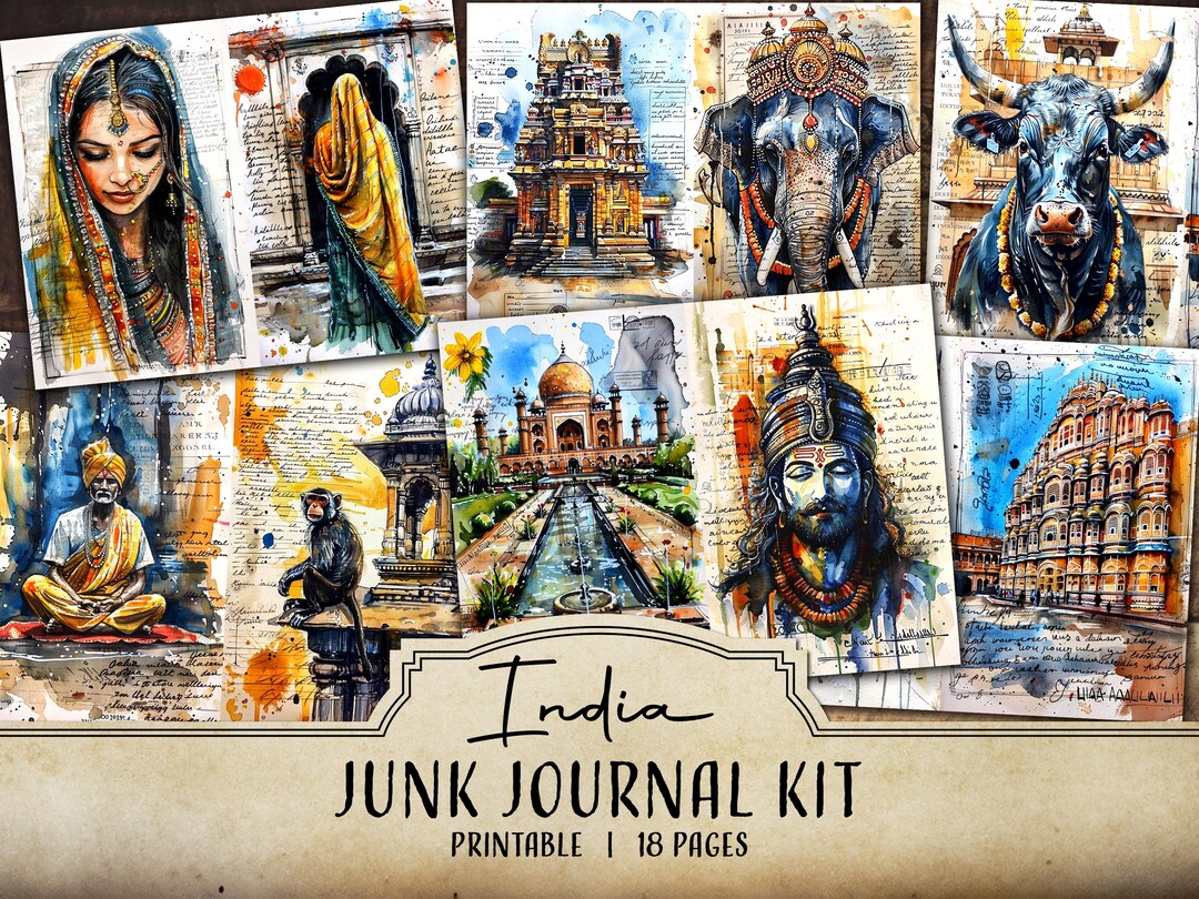 India Junk Journal Kit Junk Journals Scrapbook Paper Scrapbooking ...