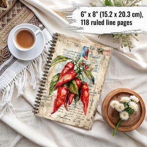 Chili Pepper Journal Top Spiral Bound Notebooks Small Spiral Notebooks ...