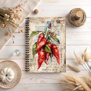 Chili Pepper Journal Top Spiral Bound Notebooks Small Spiral Notebooks ...