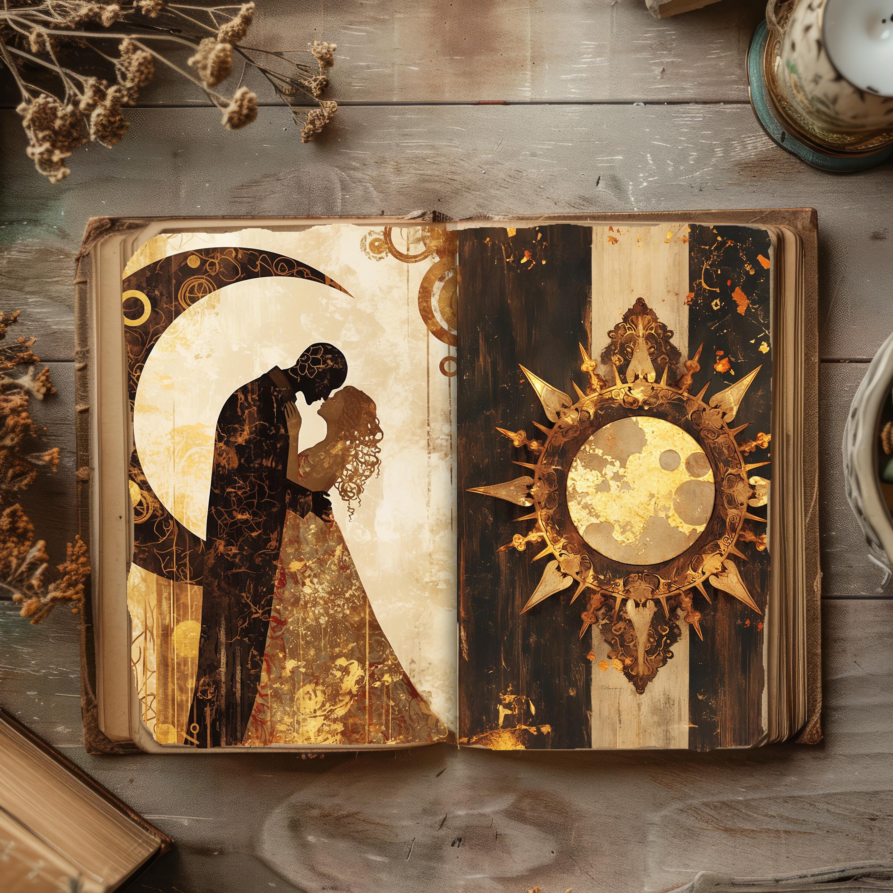 Sun and Moon Junk Journal Kit Junk Journals Scrapbook Paper ...