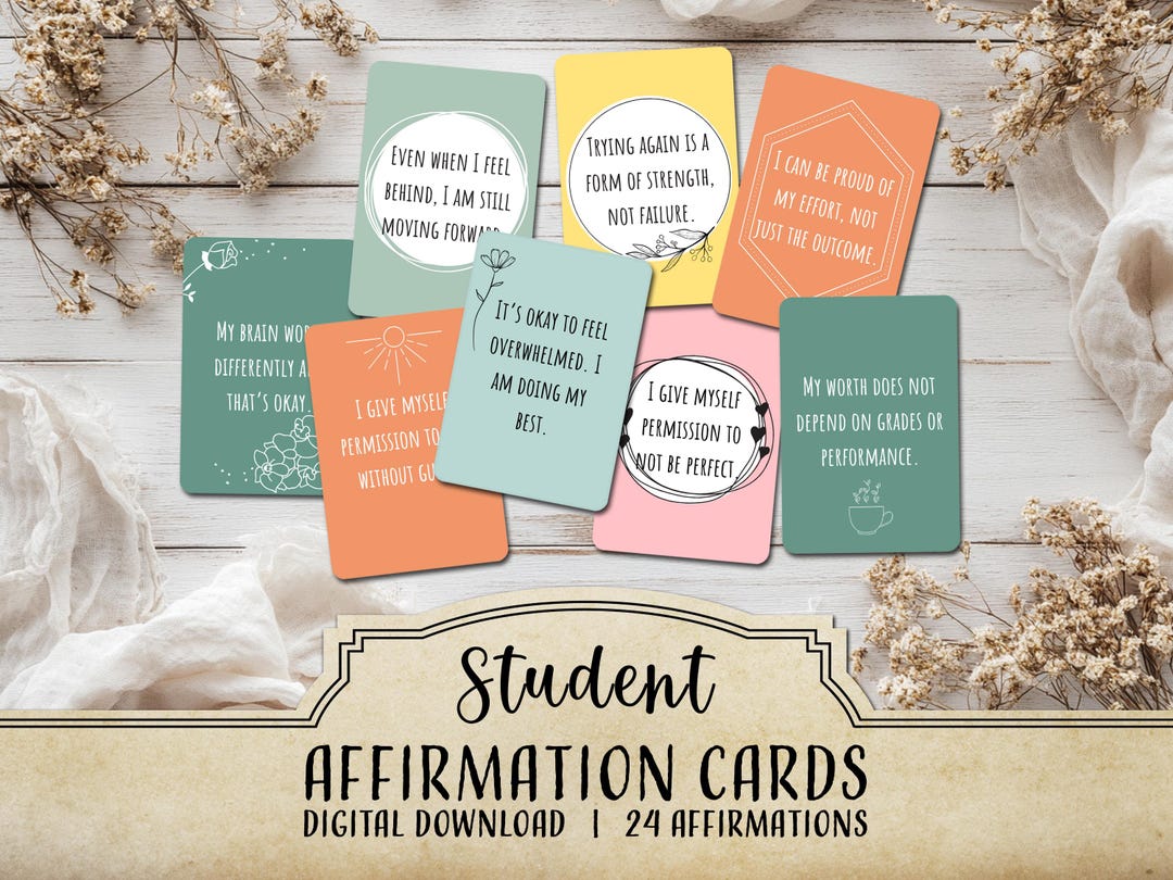 Printable Positive Affirmations for Students Positive Affirmations for ...