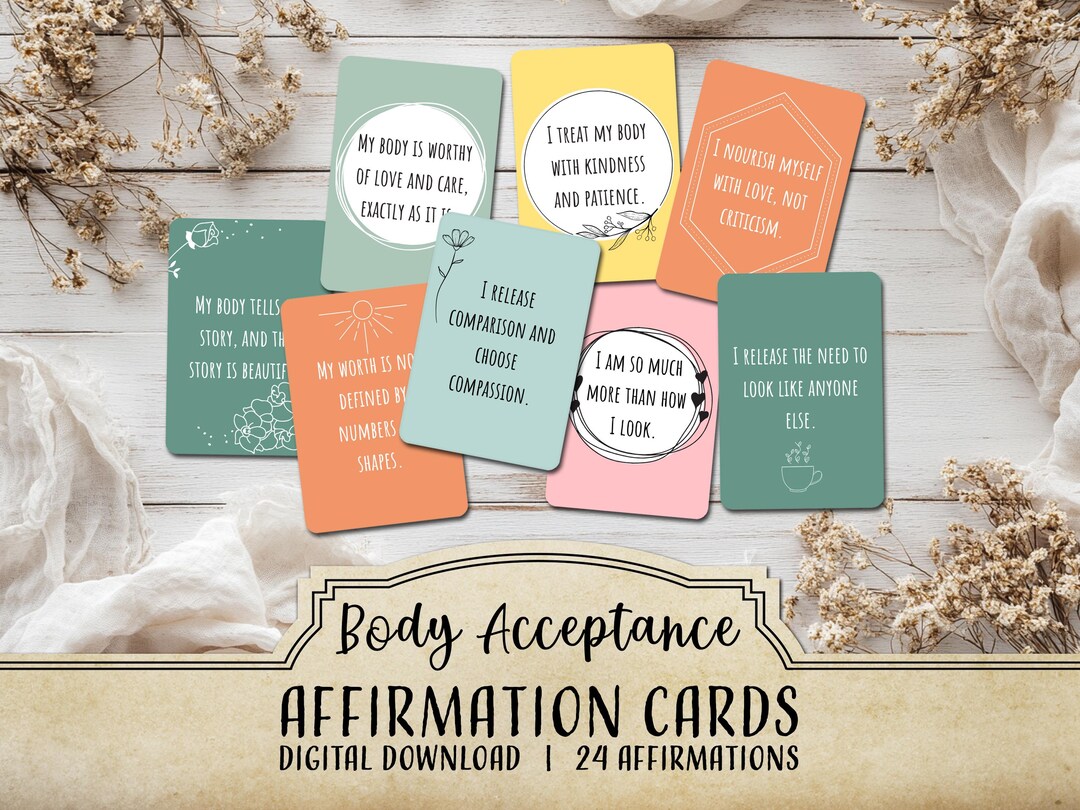 Printable Body Acceptance Affirmations Beauty Affirmations About Beauty ...