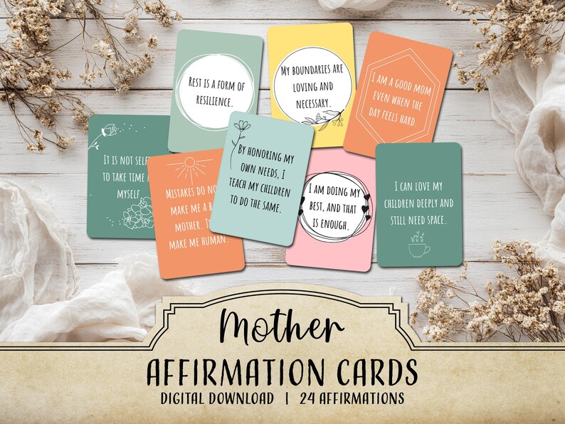 Printable Affirmation Cards for Mom Affirmation Motherhood Affirmations ...