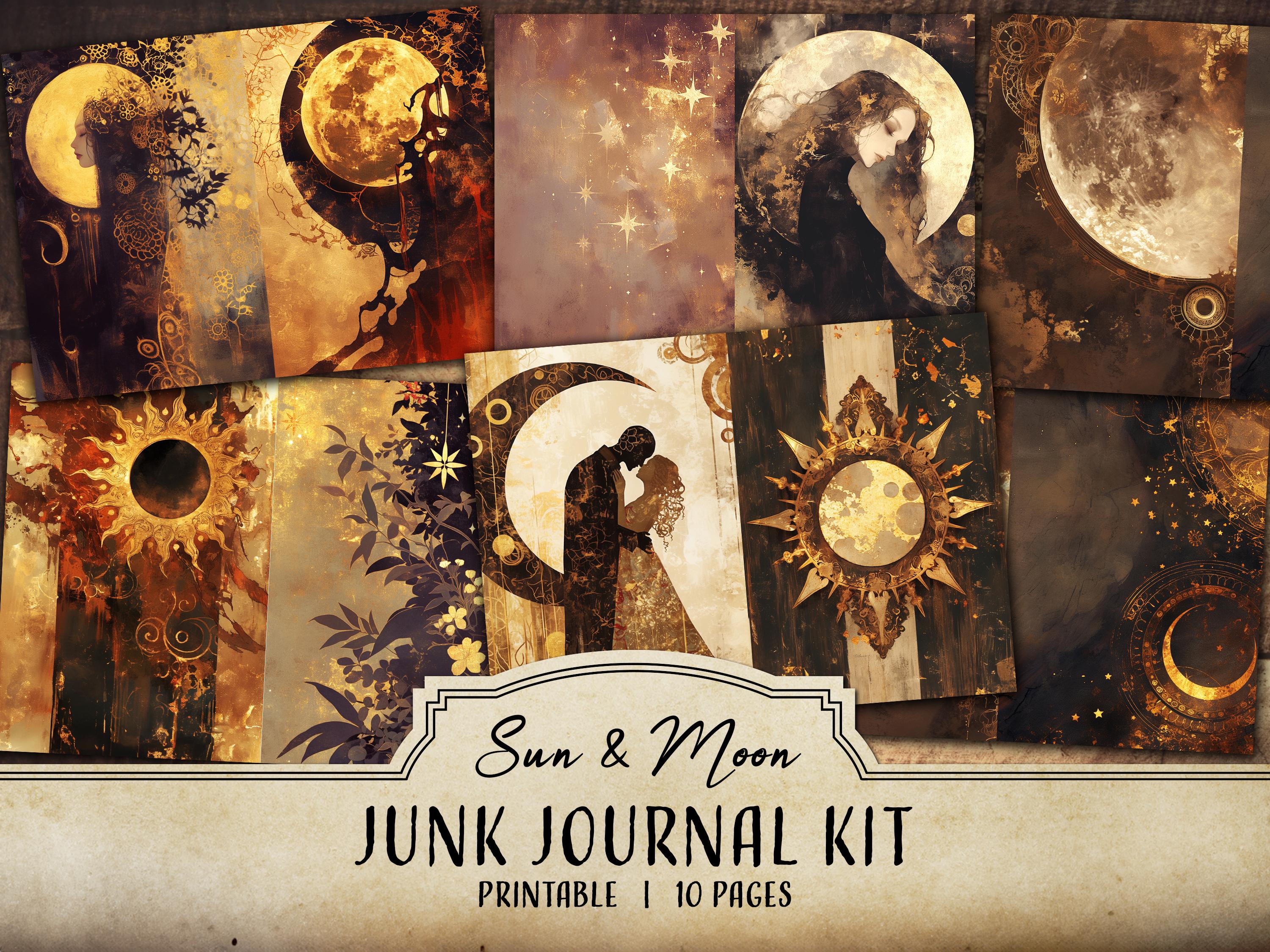 Sun and Moon Junk Journal Kit Junk Journals Scrapbook Paper ...