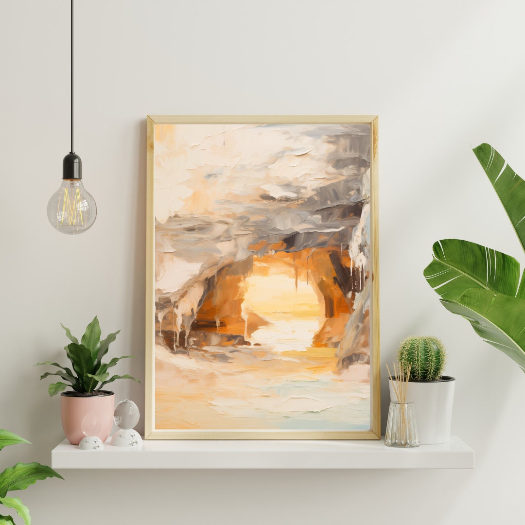 Abstract Caves Painting, Coastal Landscape Art Print (digital Download ...