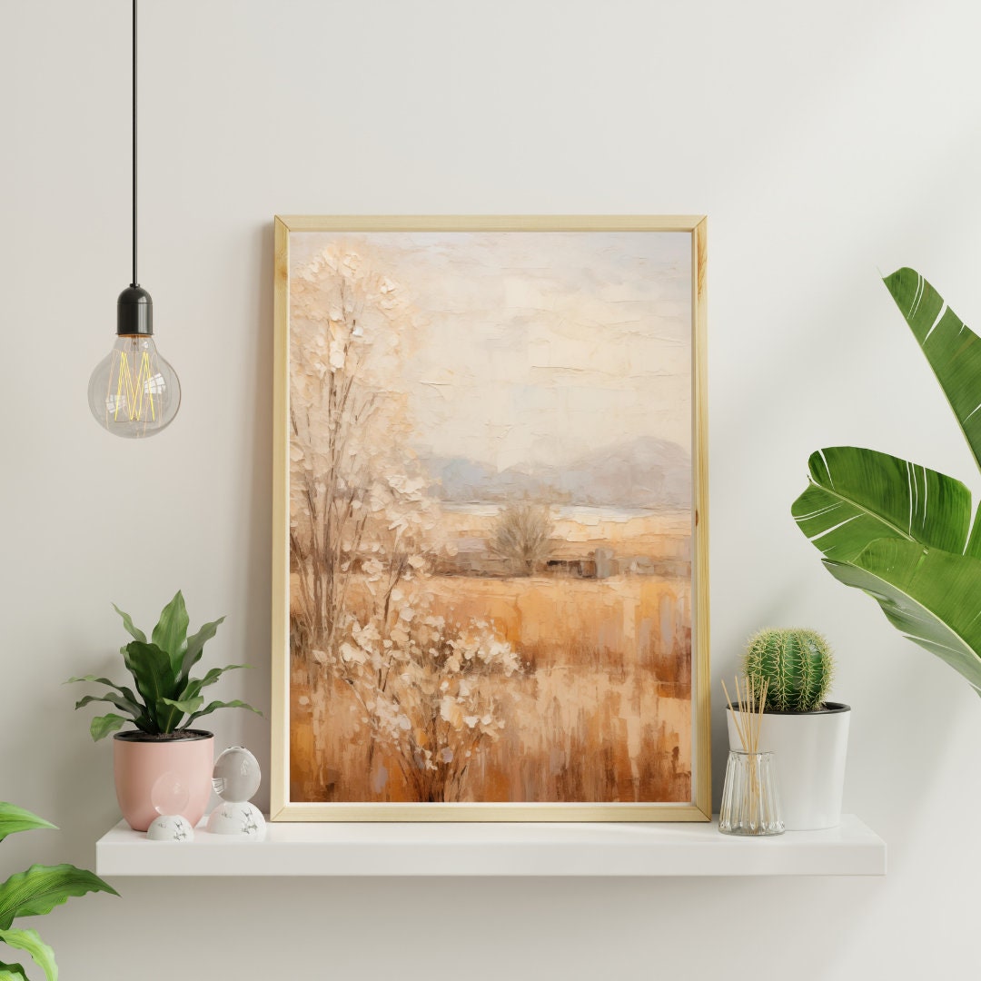 Neutral Tone Landscape Painting, Printable Wall Art (digital Download ...