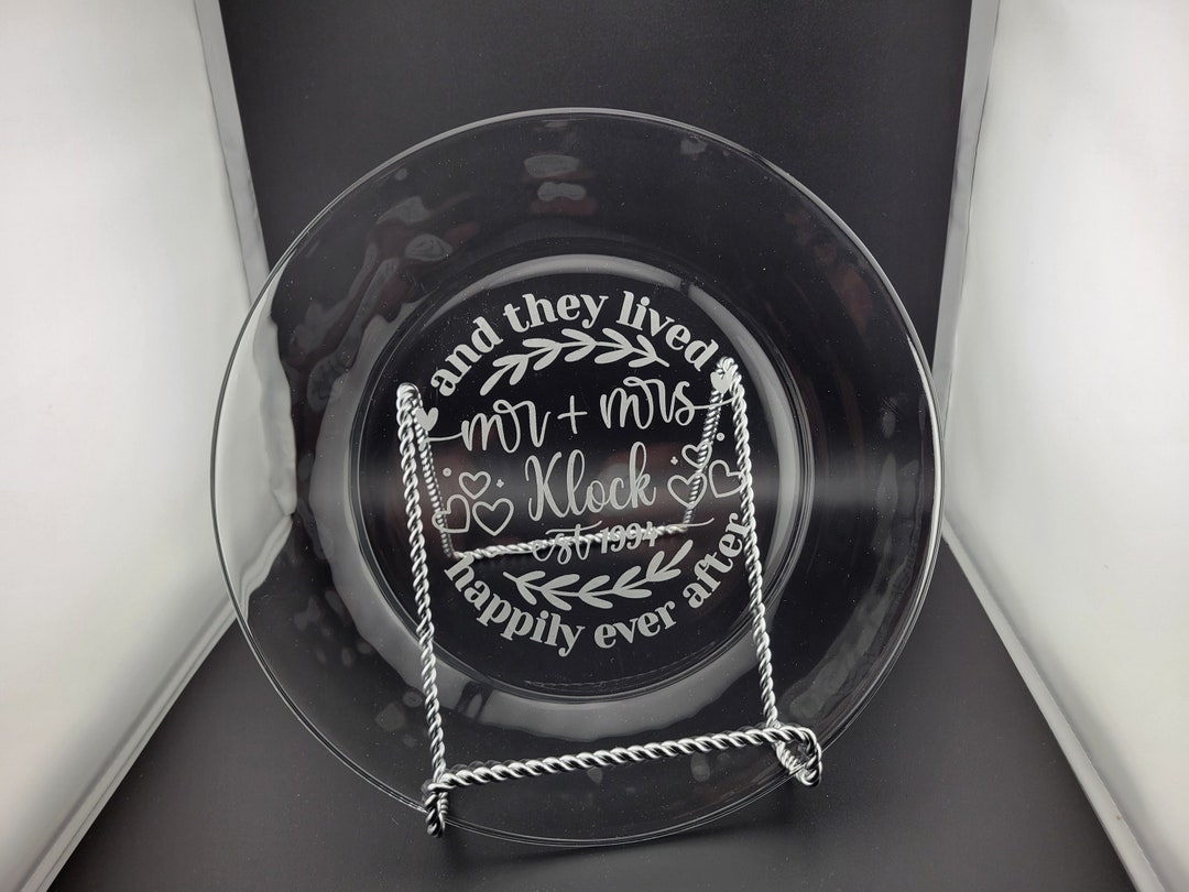 Personalized Laser Engraved Glass Plate: Custom Anniversary Dinnerware ...