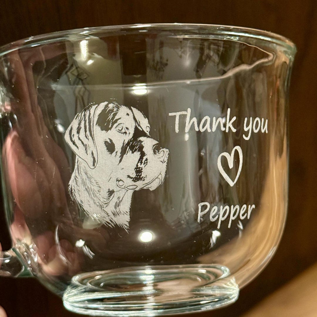 Personalized Glass Mugs, Custom Engraved Mug, Personalized Pet Mug ...