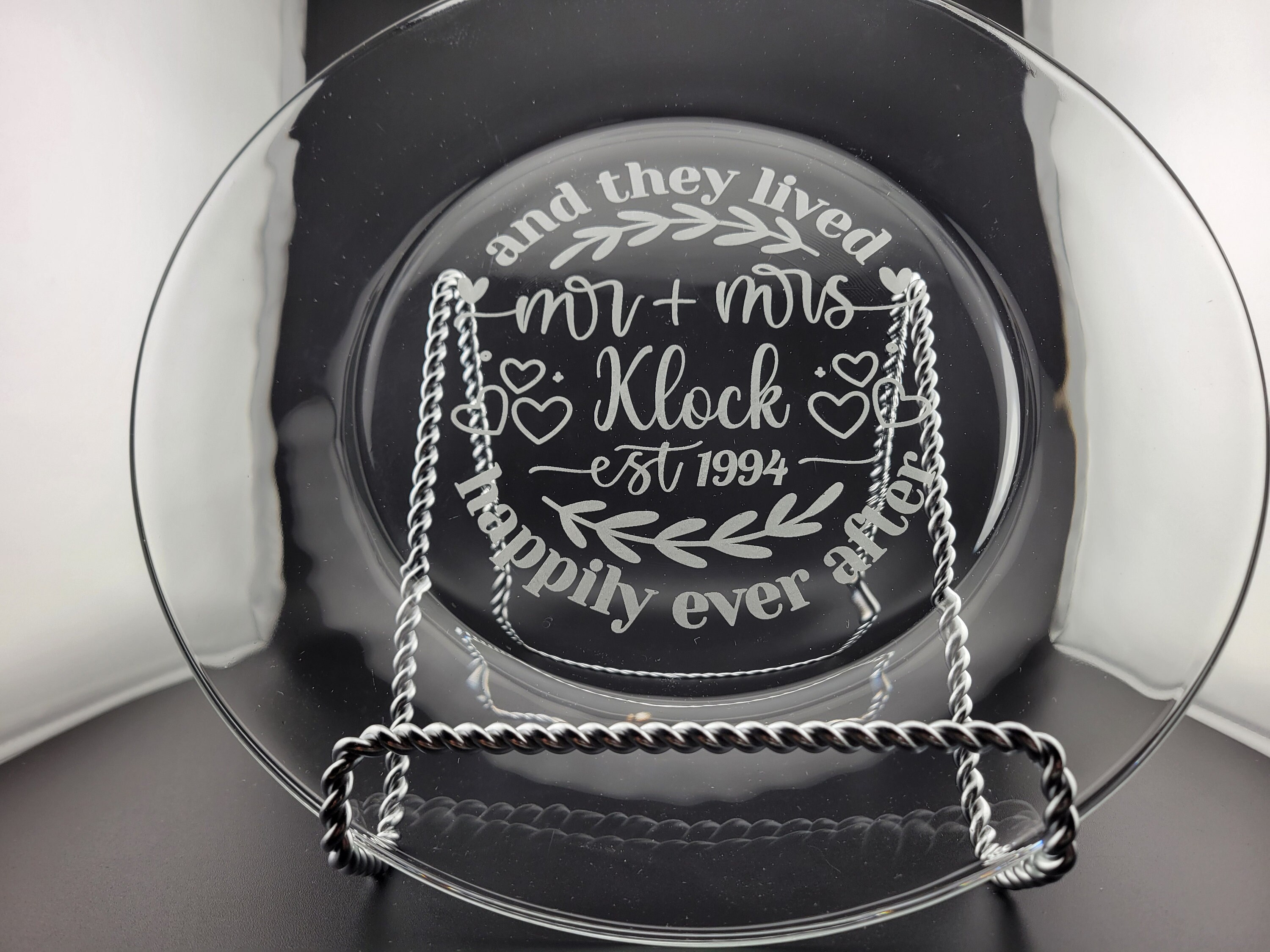 Personalized Laser Engraved Glass Plate: Custom Anniversary Dinnerware ...