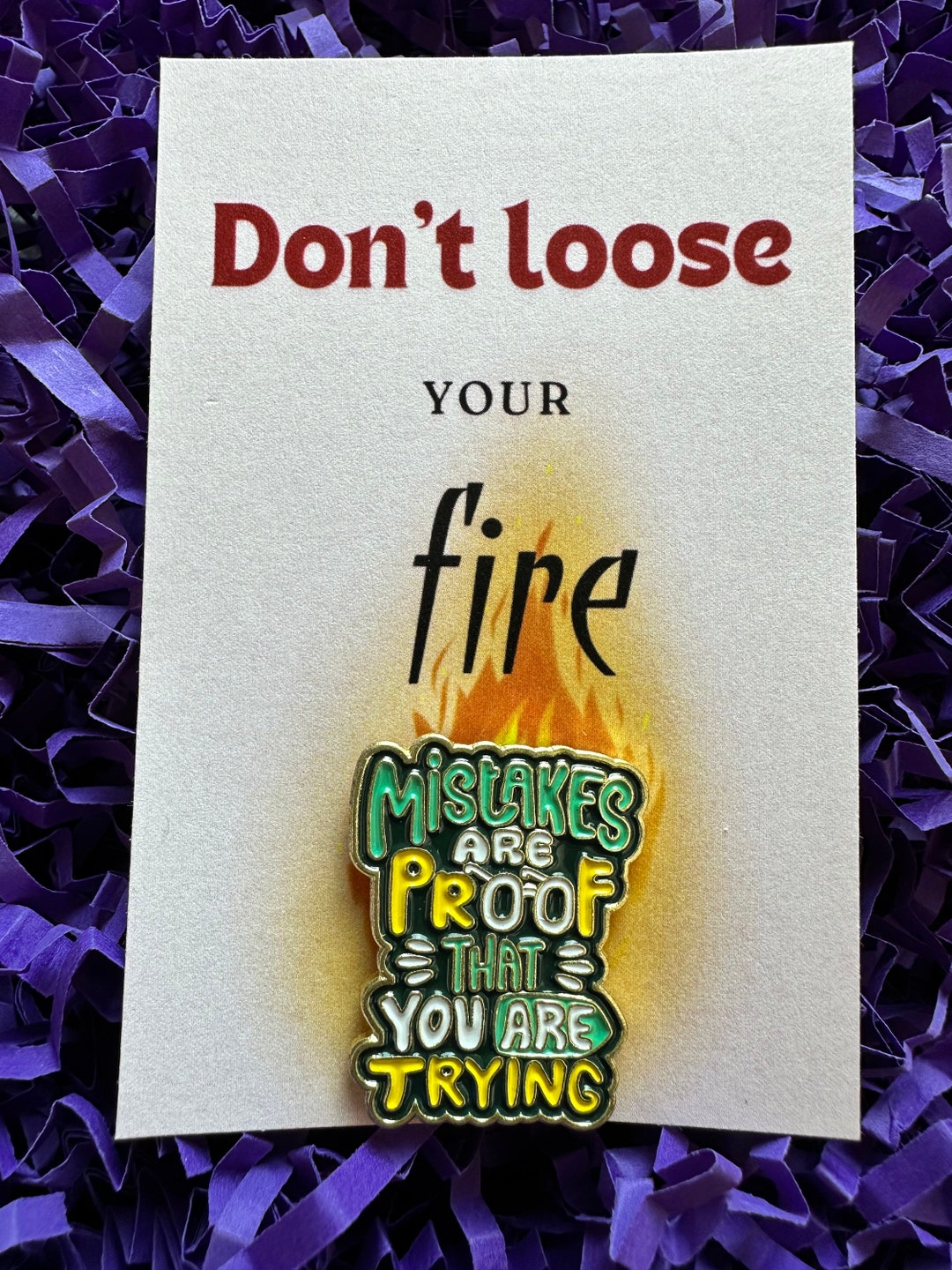 Resilience & Growth Pin on 'don't Lose Your Fire' Card, Gift for Mom, Daughters,sister ...