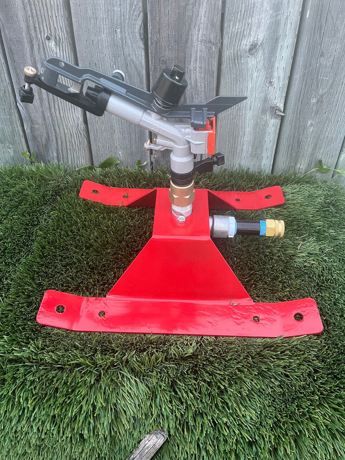 Big Red Sprinkler Sled Base. 7lbs of Steel up to 120 Foot Diameter ...