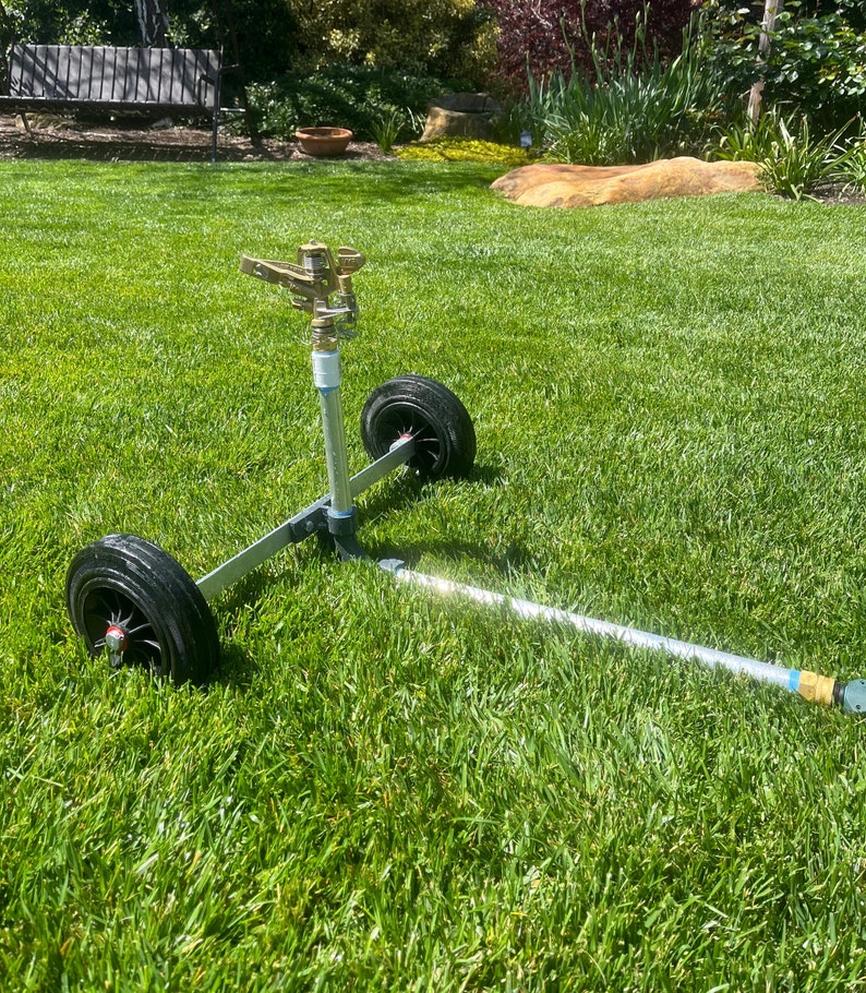 Heavy Duty Wheeled Sprinkler Cart: Brass Impact, 58 Ft Coverage - Etsy