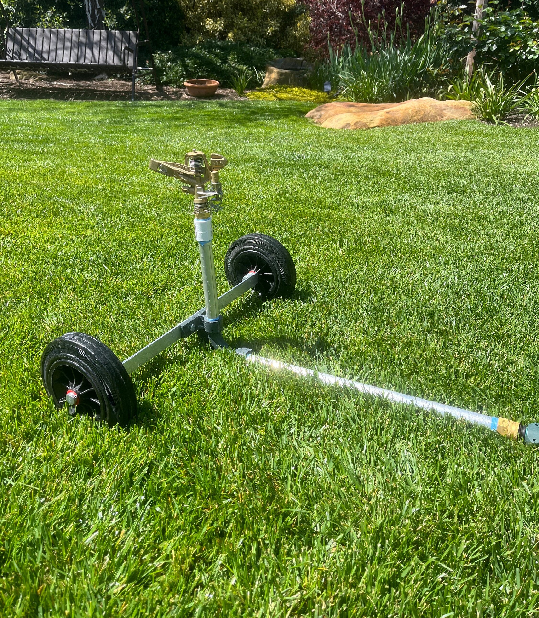 Heavy Duty Wheeled Sprinkler Cart: Brass Impact, 58 Ft Coverage - Etsy