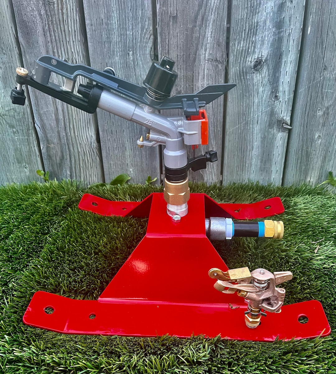 Big Red Sprinkler Sled Base. 7lbs of Steel up to 120 Foot Diameter ...