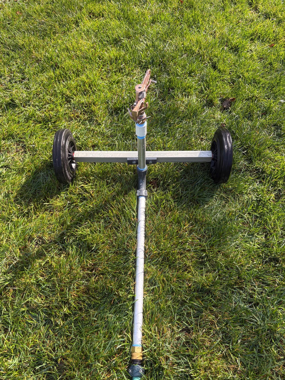 Heavy Duty Wheeled Sprinkler Cart W/1980's Made in the USA Brass Impact ...
